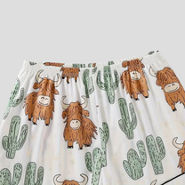 Highland Cow & Cactus Women's Pajama Set – CozyGirl